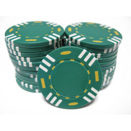 25 Jetons Tricolore 12 Stripe Vert
