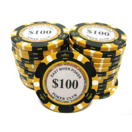 Jetons de Poker EAST MC GOLD NOIR 100
