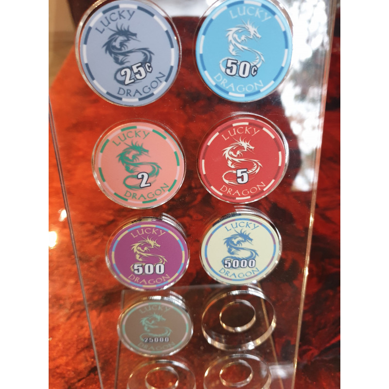 lot de jetons ceramique Lucky Dragon